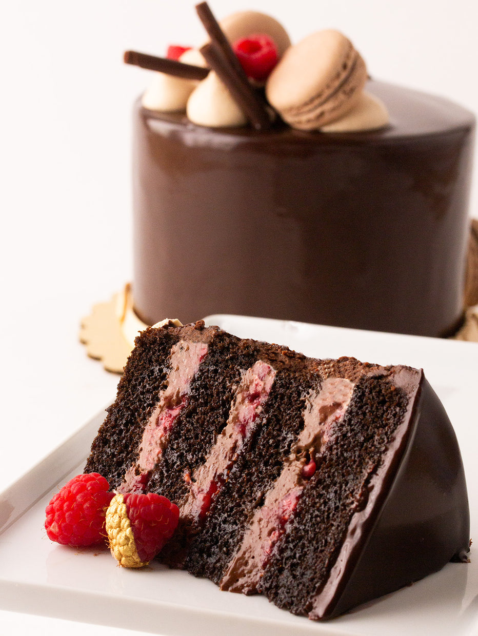 Double Dark Chocolate Raspberry Cake – Bittersweet Pastry Shop